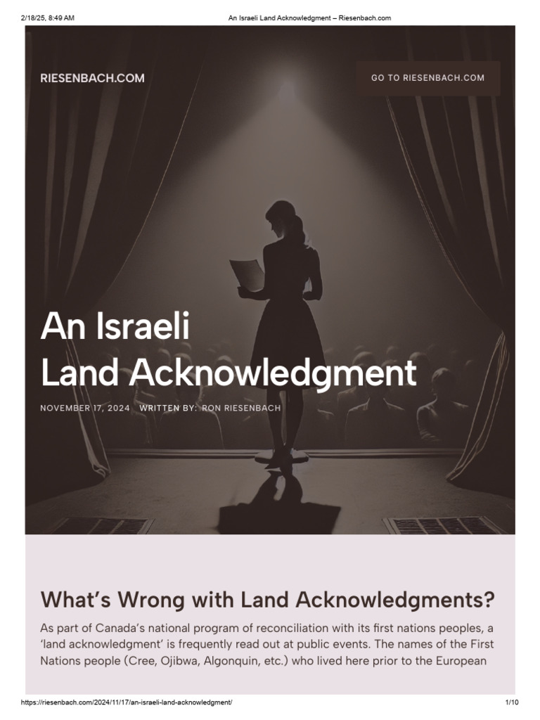 An Israeli Land Acknowledgment | PDF | Israelites | Caliphate