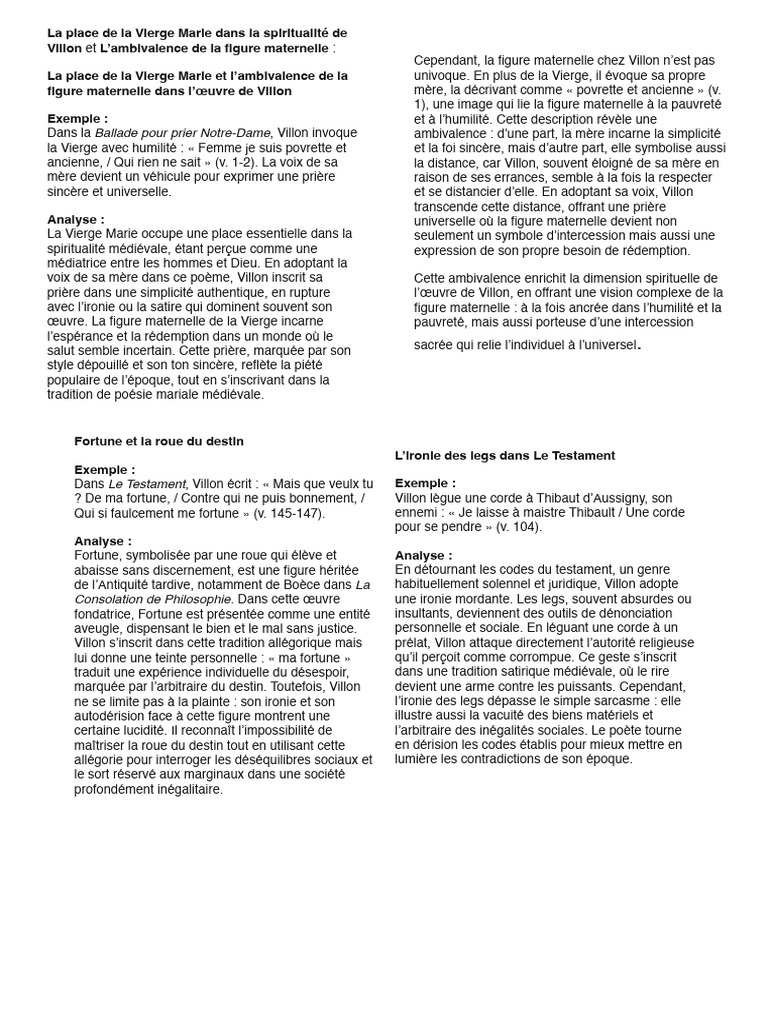 FICHES_VILLON | PDF | Ballade