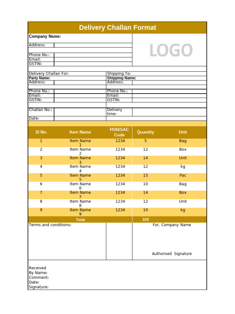 delivery-challan-format-word-3 | PDF
