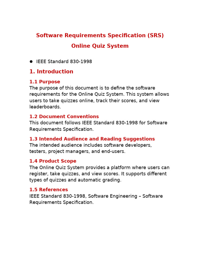 Online Quiz System | PDF