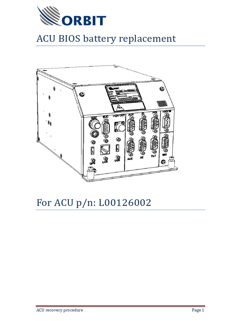 ACU BIOS Battery Replacement Guide | PDF | Bios | Booting