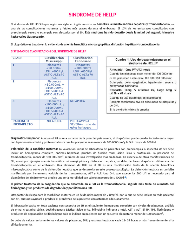 Sindrome de Hellp | PDF | Plaqueta | Sangre