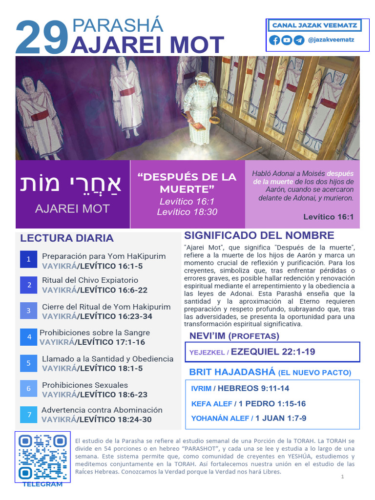 29 PARASHAT AJAREI MOT 2023-2024 | PDF | Libro de levítico | Pecado