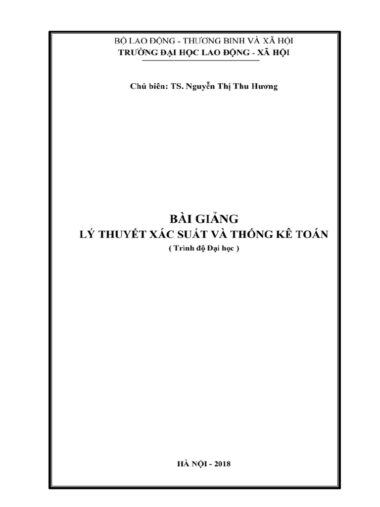 Qk00003 Bai Giang Ly Thuyet Xac Xuat Va Thong Ke Toan 1600 PDF - Gdrive.vip | PDF