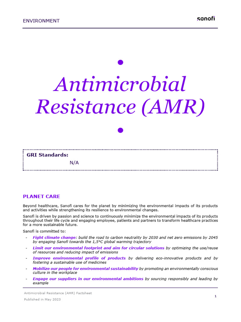 Antimicrobial Resistance Amr | PDF | Antimicrobial Resistance | Antimicrobial