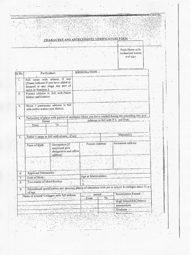 Verification Form | PDF