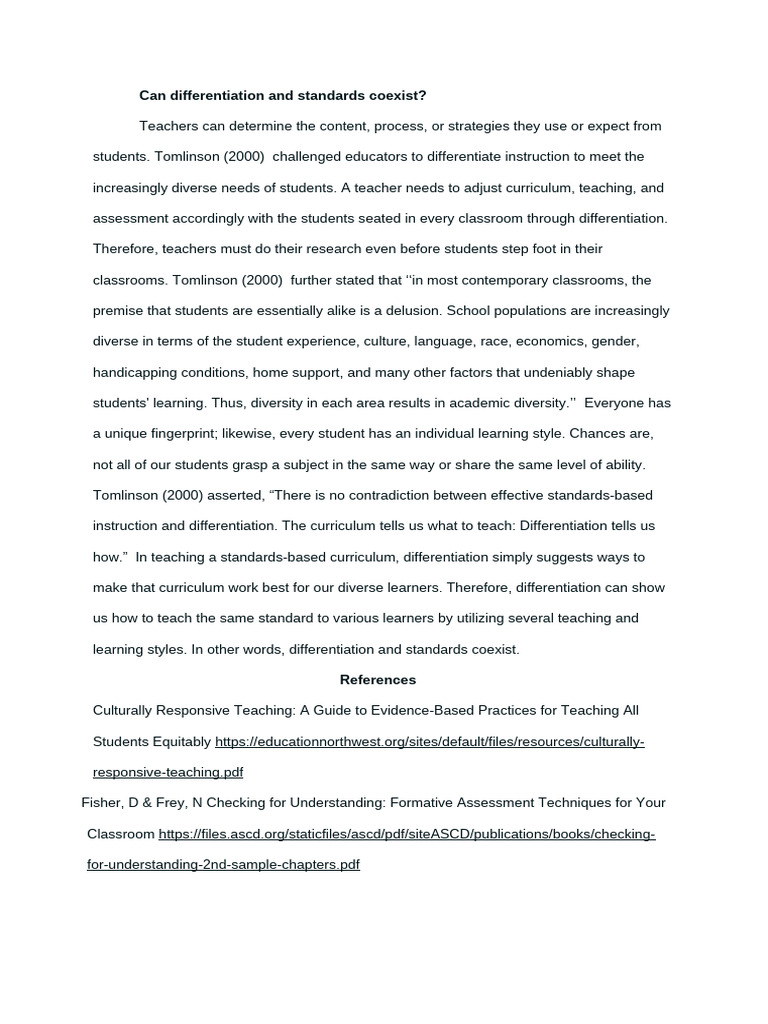 Can Differentian Coexist | PDF