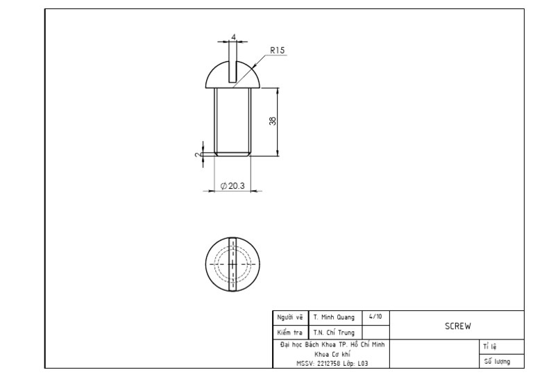 Bản vẽ 2D - Screw | PDF