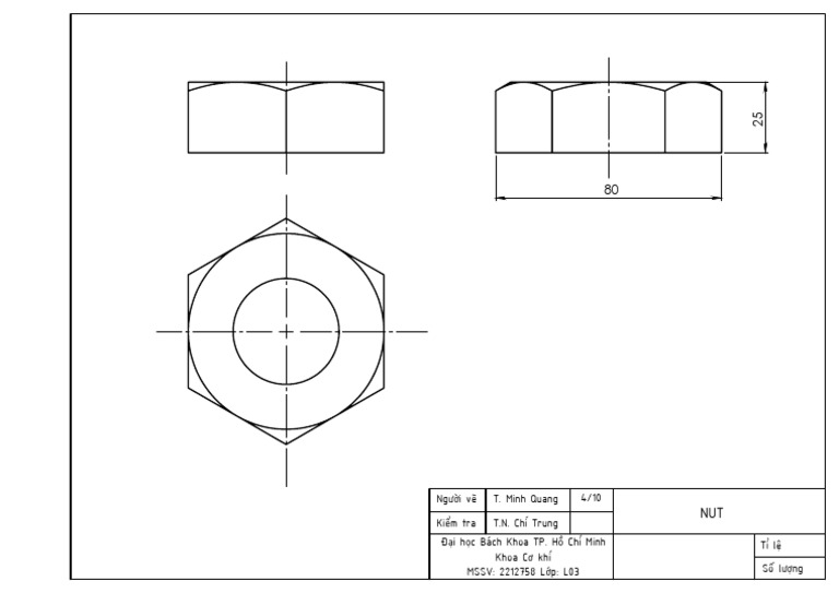 Bản vẽ 2D - Nut | PDF
