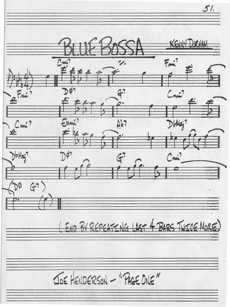 Blue Bossa Bass Clef | PDF