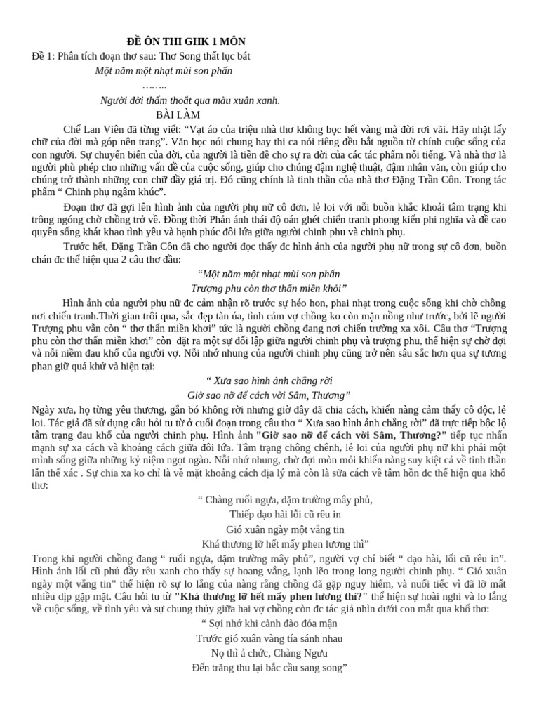 tài liệu ôn thi ghk1 môn n.văn | PDF