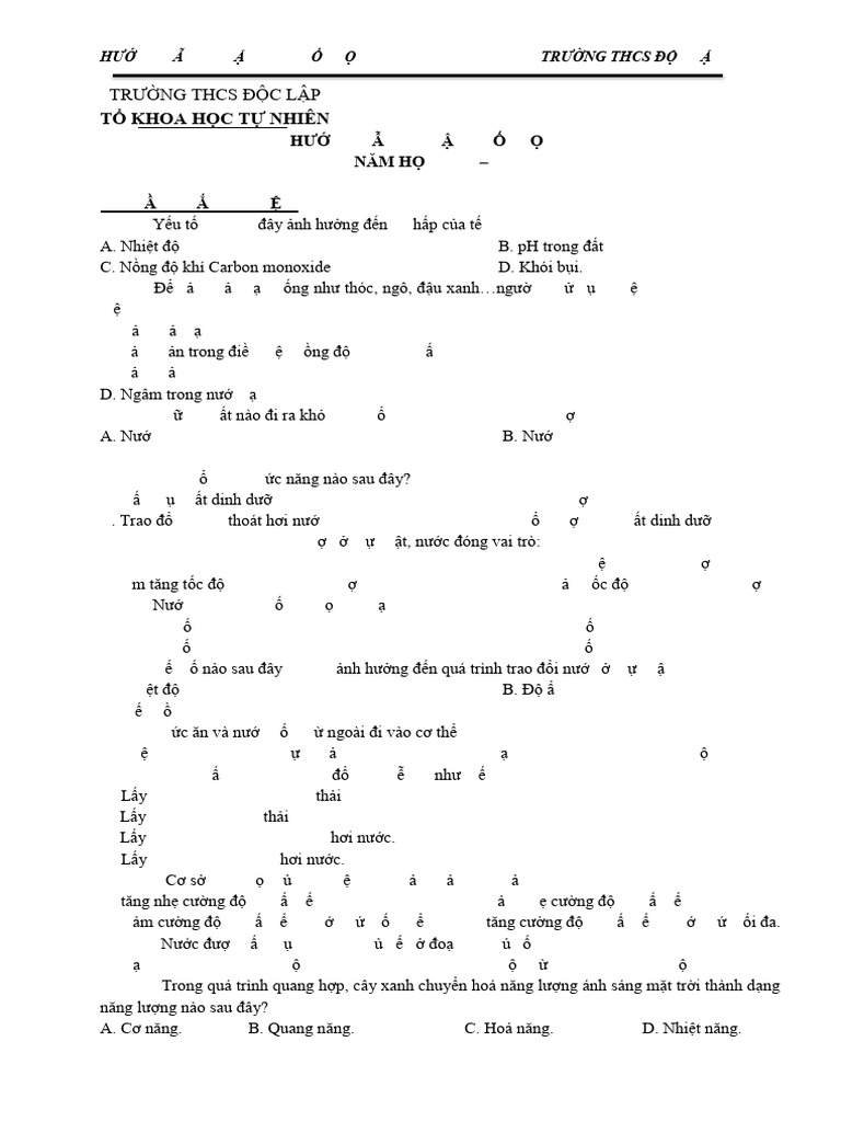 2 THCS DOC LAP HD ON TAP KHTN 7 CUOI HOC KI I - 24-25 f8743 | PDF