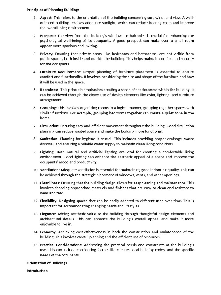 Key Principles for Building Planning | PDF | Ventilation (Architecture ...