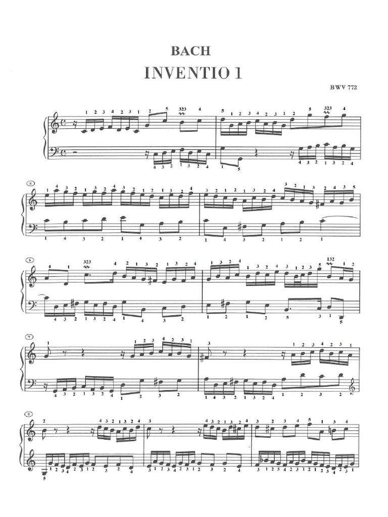 Bach Invention No1 | PDF