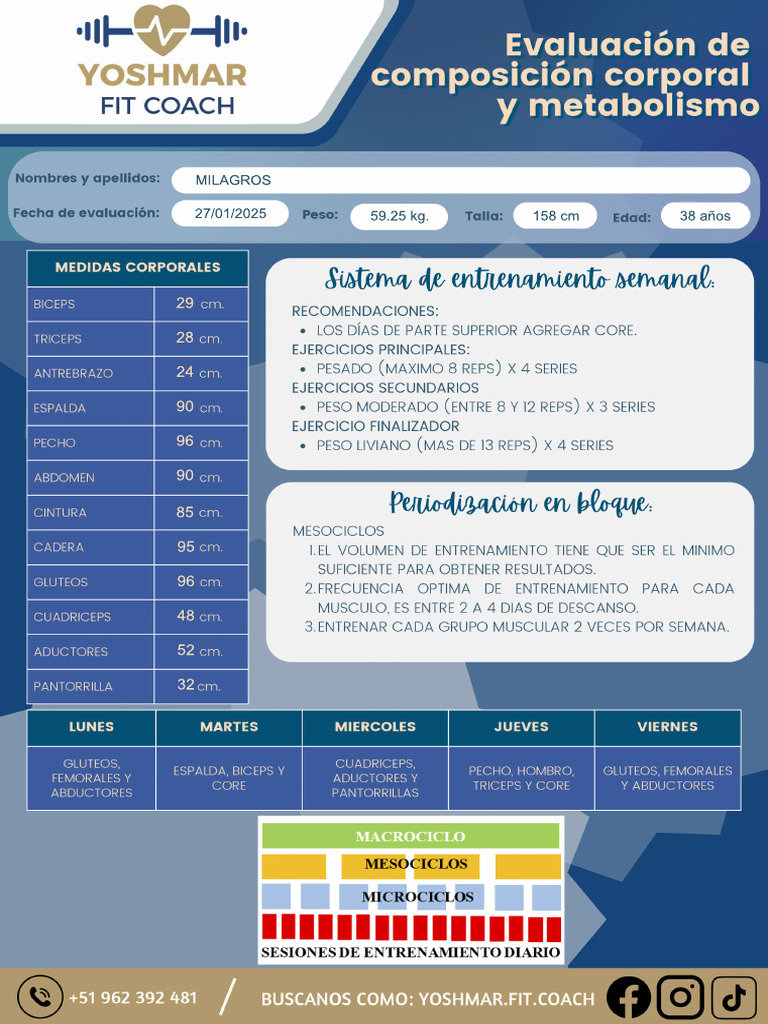 Ev de Composicion Corporal - Milagros | PDF