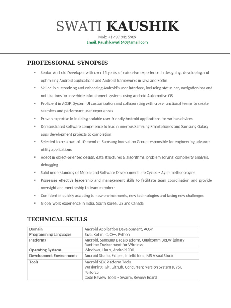 Swati Kaushik | PDF | Android (Operating System) | User Interface