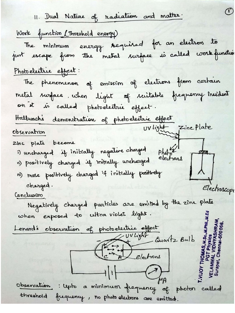 Chap-11 Dual Nature Notes | PDF