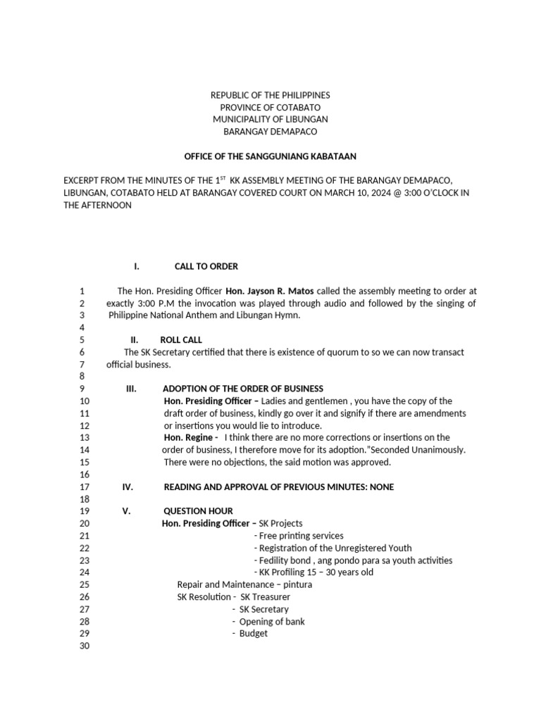 Kk Assembly | PDF | Government