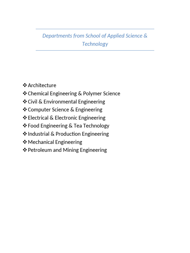 Applied Science & Tech Departments | PDF