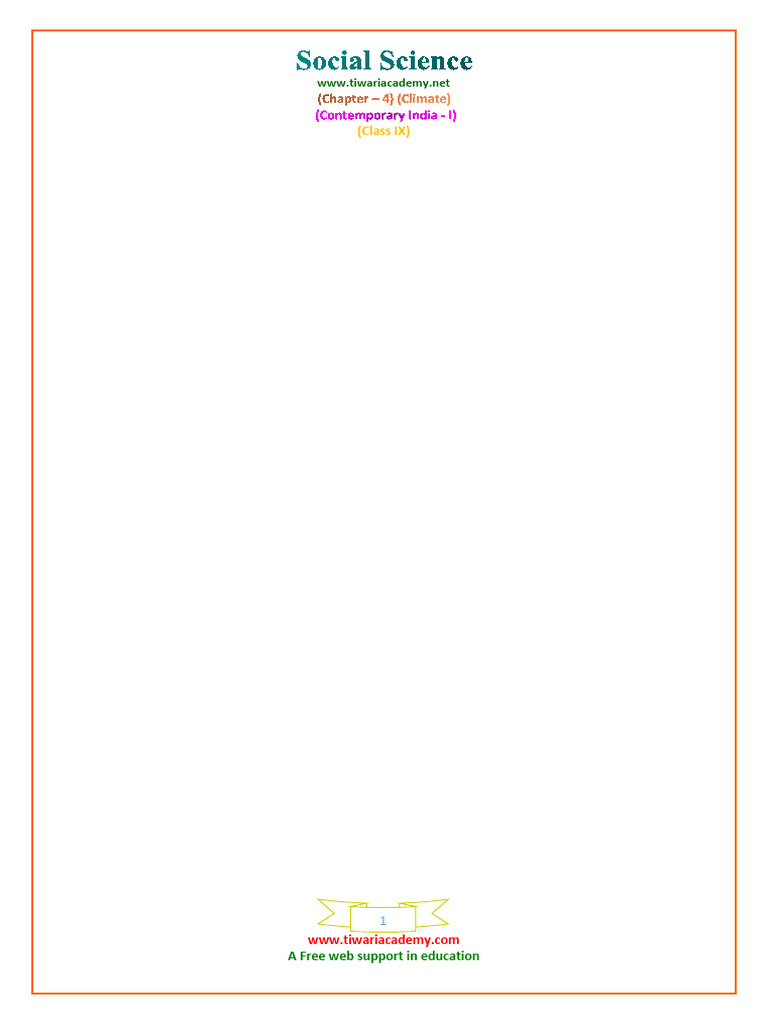9 Geography Solutions Chapter 4 | PDF | Monsoon | Rain