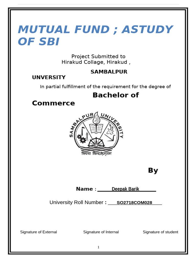 Deepak Project | PDF | Investment Fund | Fixed Income