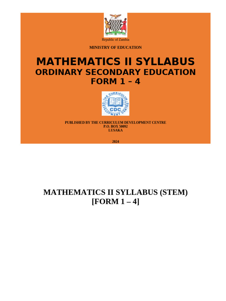 2023 CBC Mathematics II Syllabus Extract | PDF | Educational Assessment ...