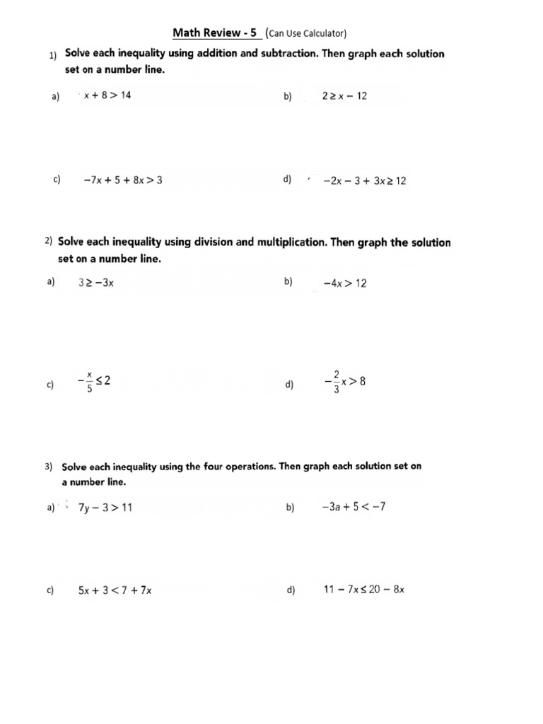 Math Review G7-5 | PDF