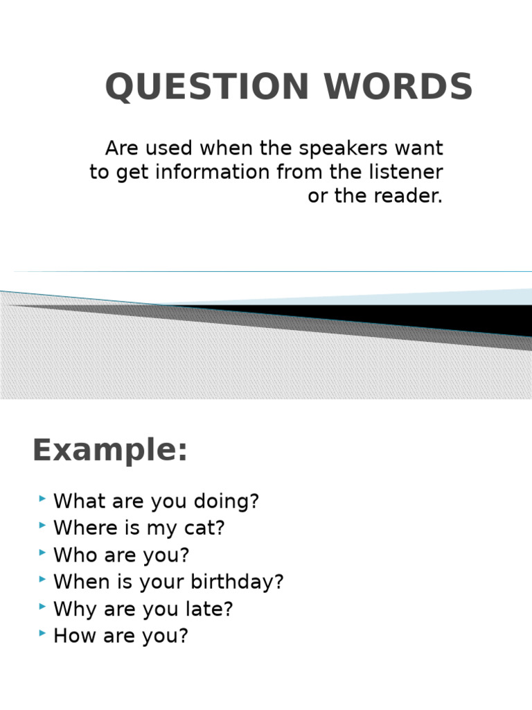 Question Words | PDF
