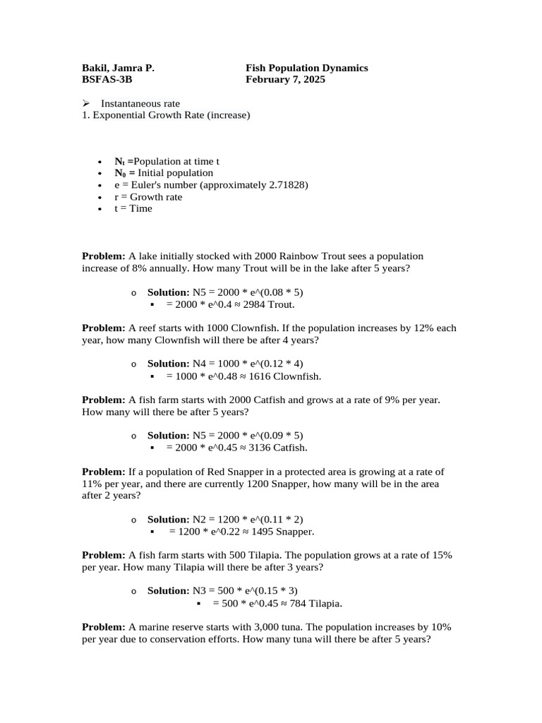 Fish Population Dynamics Guide | PDF | Fish | Fish And Humans