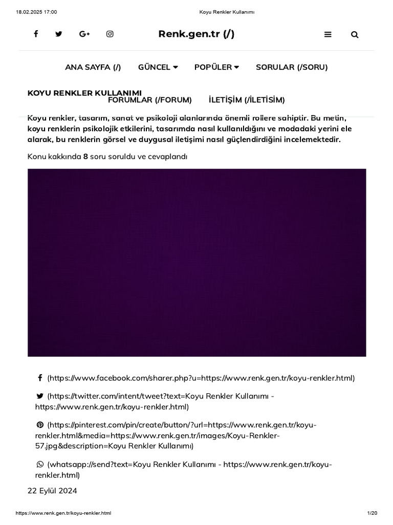 Koyu Renkler Kullanımı | PDF