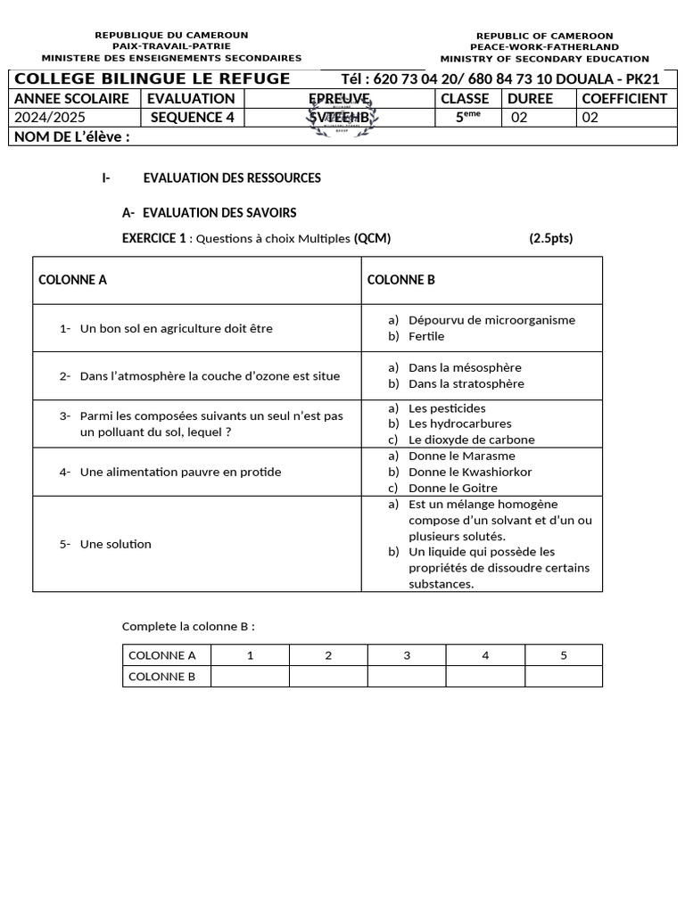 5eme Svteehb-Seq4 2024-2025 | PDF | Effet de serre | Déchets