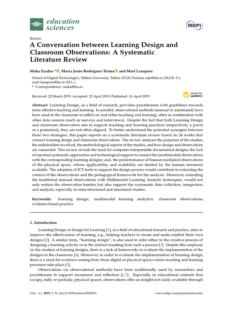 A Conversation Between Learning Design and Classroom 2ijxckcha0 | PDF ...
