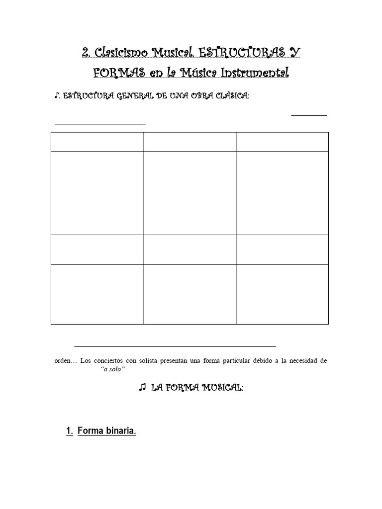 Estructuras del Clasicismo Musical | PDF | Sonata | Formas musicales