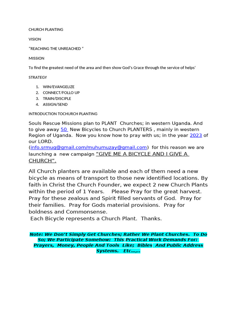 CHURCH PLANTING 1_065509 | PDF | Disciple (Christianity) | Pentecostalism