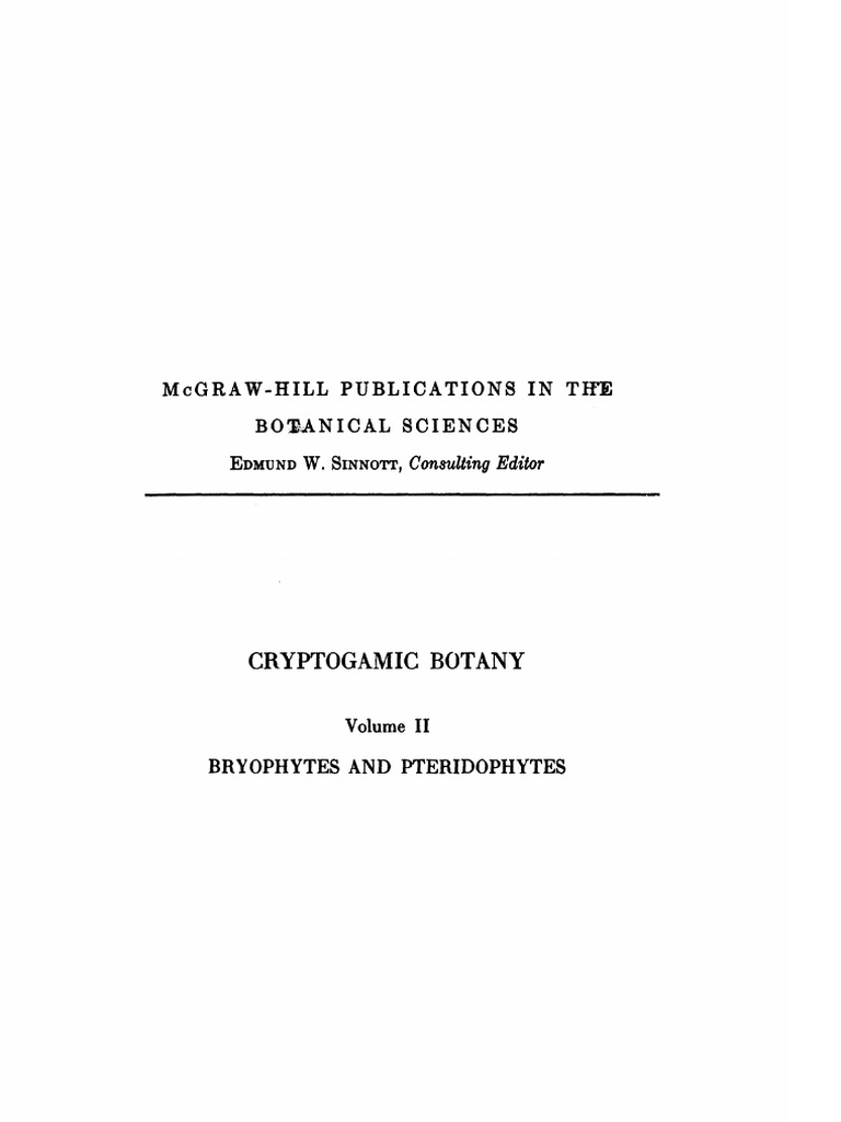 Cryptogamic Botany - Gibert and Smith Vol2 | PDF | Fern | Plants