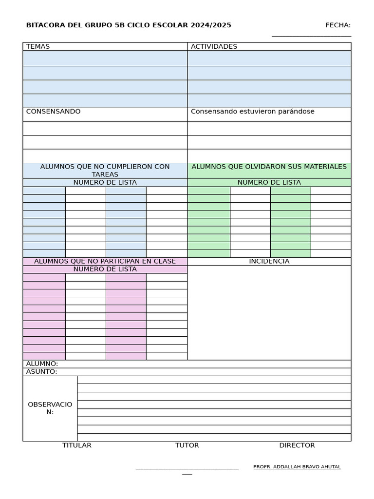 Bitacora Formato | PDF