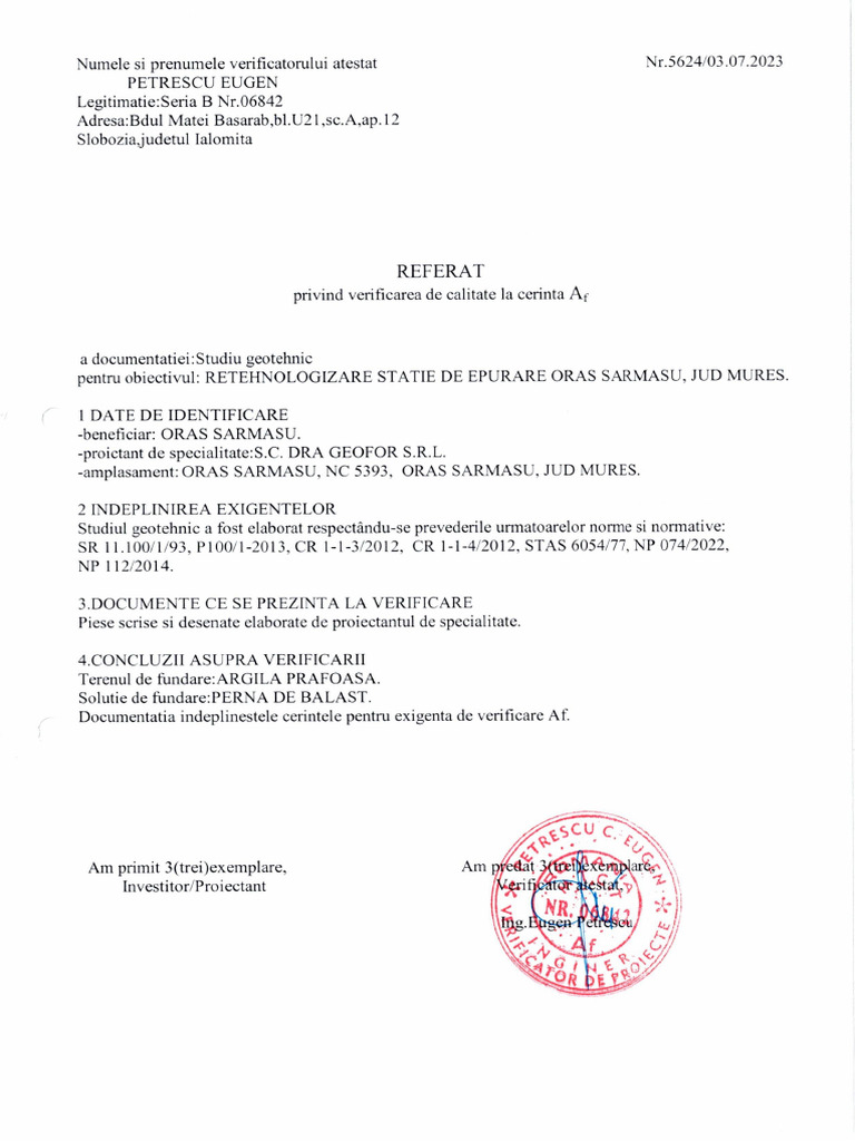 Studiu Geo Sarmasu | PDF