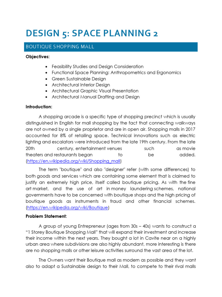 Botique Mall D5 Space Planning | PDF | Shopping Mall