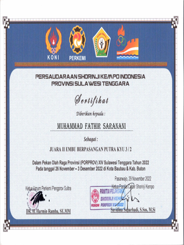 Juara 2 Embu Berpasangan Putra Kyu 3 2 | PDF