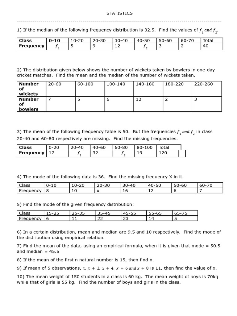 Frequency Distribution Statistics Analysis | PDF