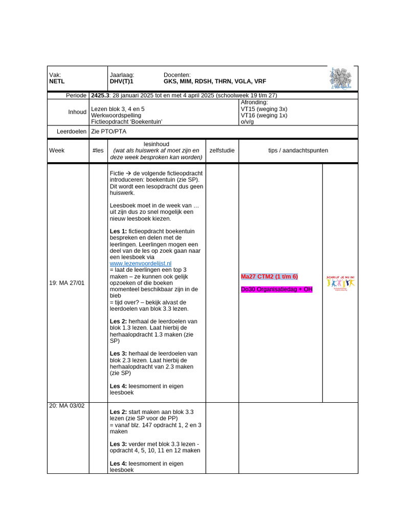 Studiewijzer p3 hv1 | PDF