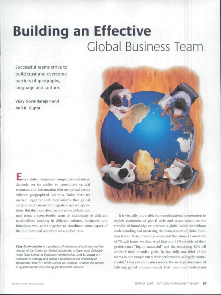 Building An Effective Global Business Team | PDF | Communication ...