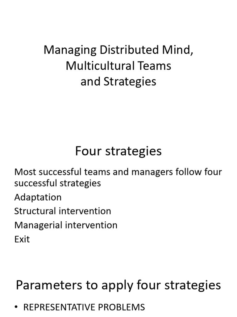 Managing Distributed Mind and Multicultural Teams | PDF | Psychology ...