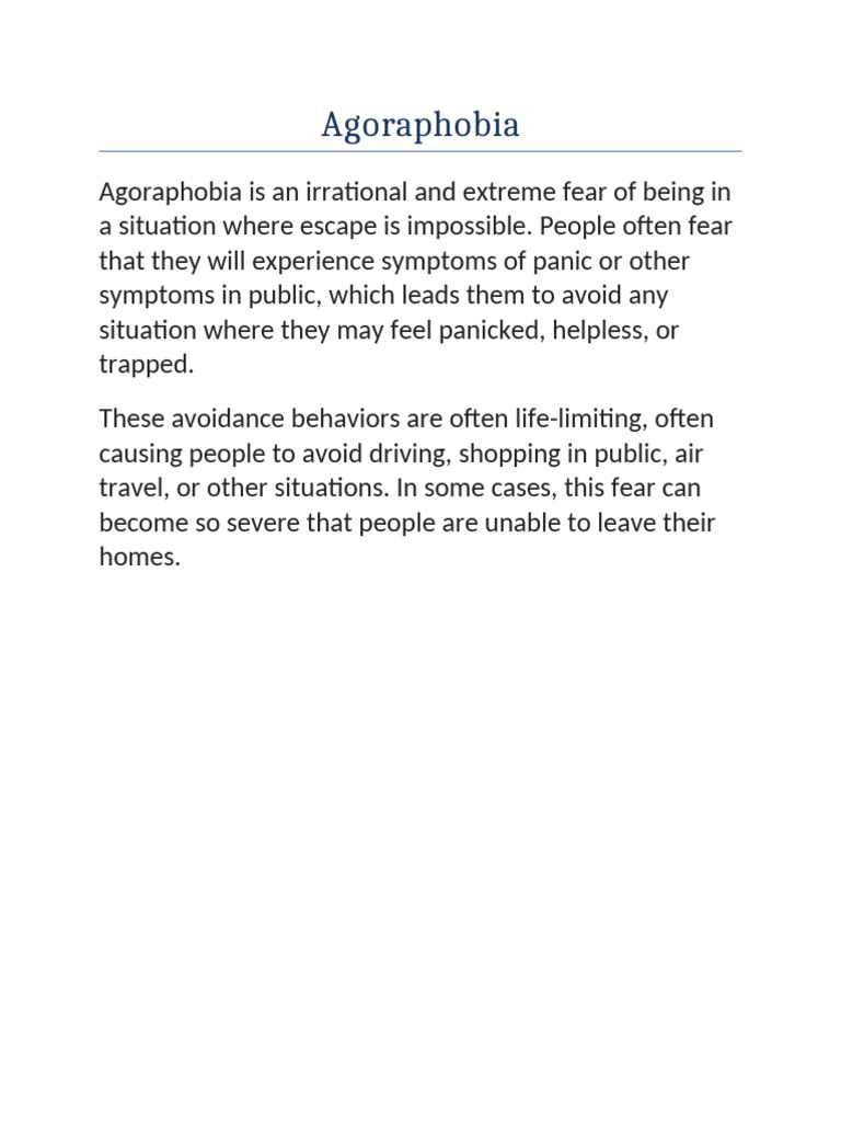 2) Agoraphobia | PDF