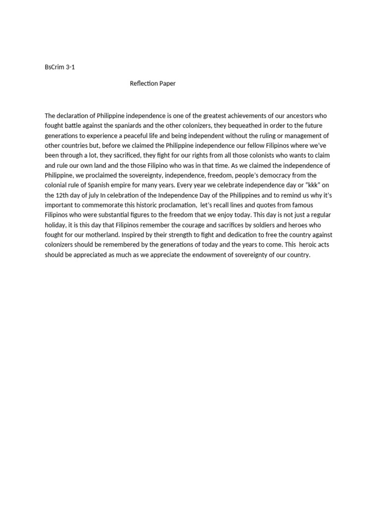 Reflection paper | PDF