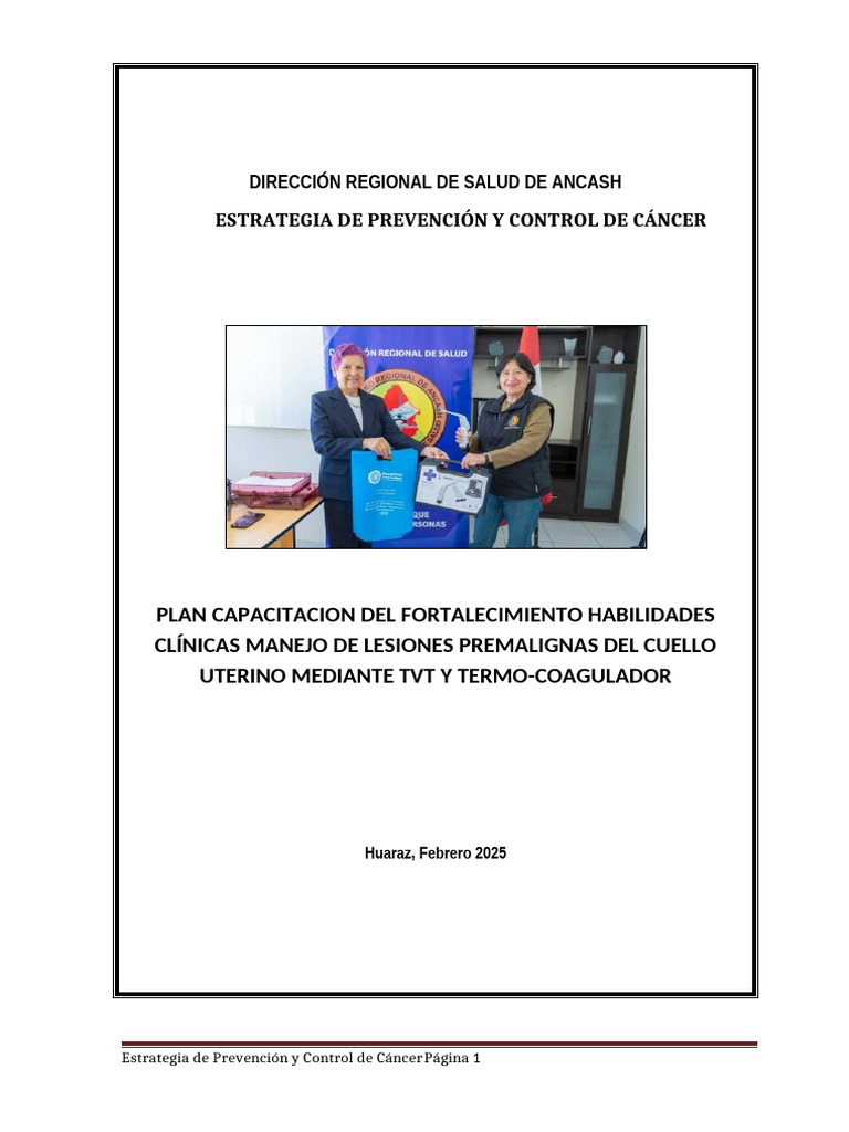 Plan Uso Del Termocoagulacion 2025 | PDF | Cáncer de cuello uterino ...