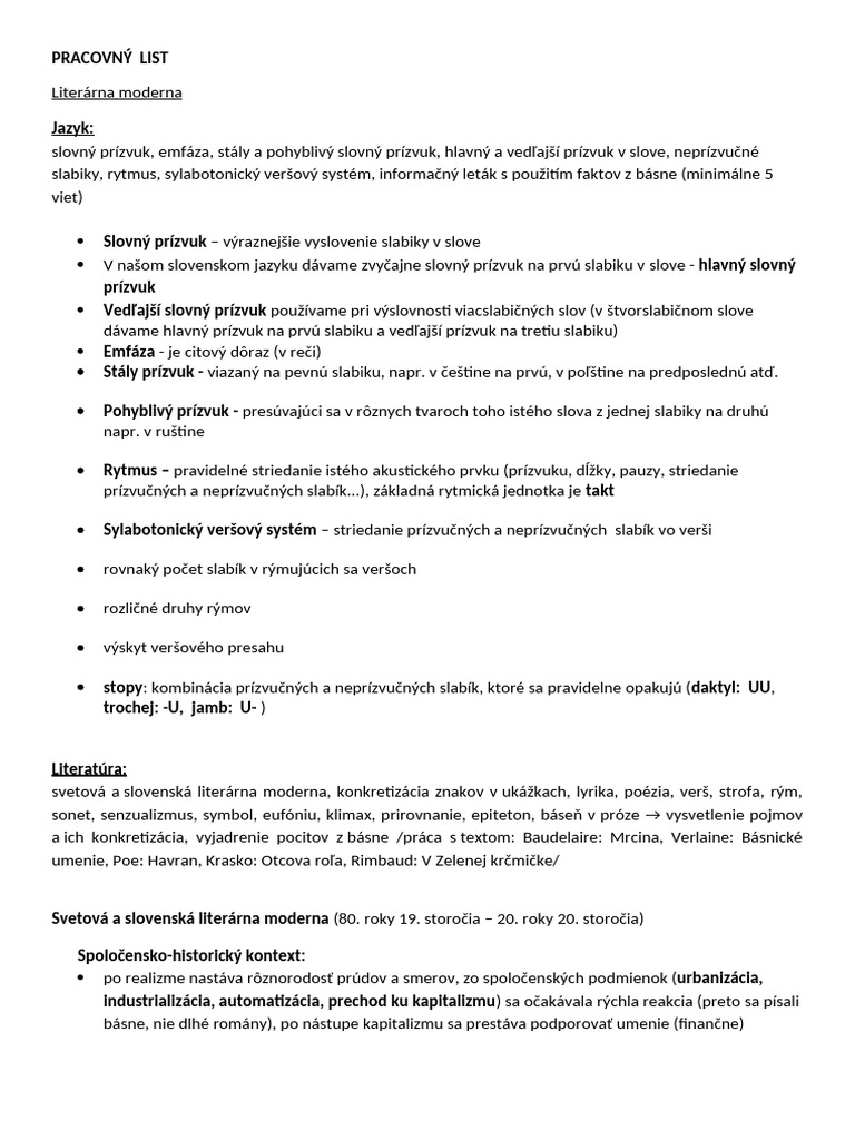 Literarna Moderna | PDF