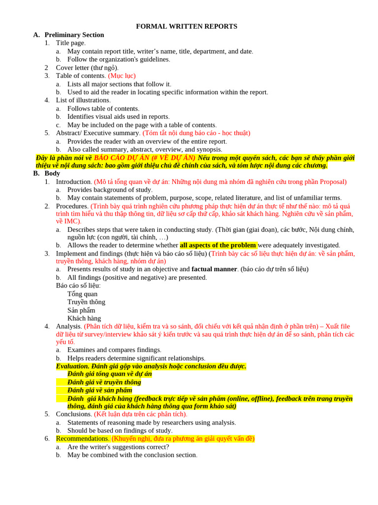 Formal Written Reports SSB | PDF