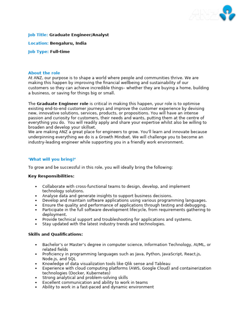 Grads 2025_Generic JD | PDF | Computing | Information Technology