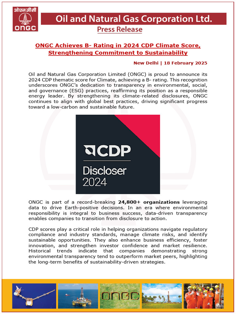 ONGC 18022025205535 PressRelease18February2025 | PDF | Sustainability | Natural Environment